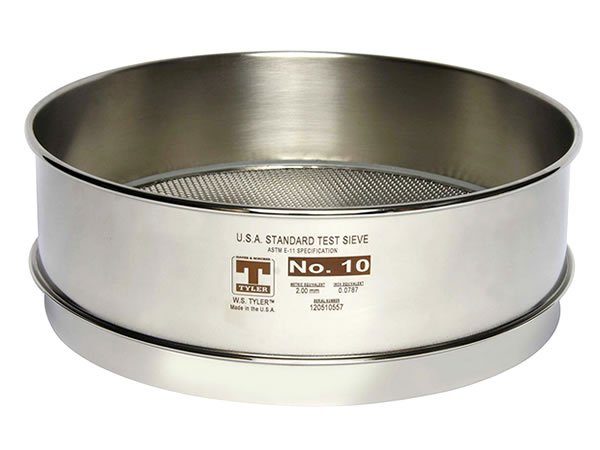 TAMIZ W.S. TYLER N° 10 DE 8″ DE ACERO INOXIDABLE - INLAD S.A.C